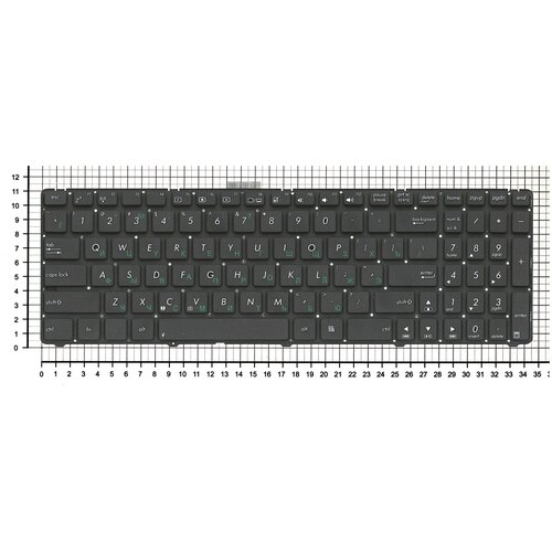 Клавиатура для ноутбука Asus U56E черная без рамки, плоский Enter