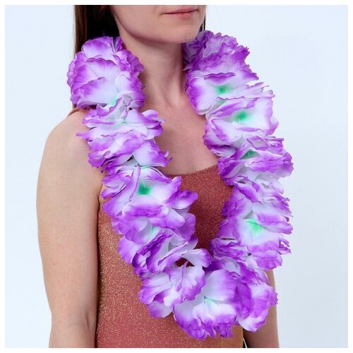 Гавайское ожерелье «Лепесточки», цвет фиолетовый