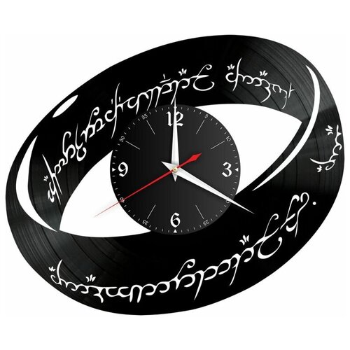 Часы из винила Redlaser "Властелин колец (The Lord of the Rings), кольцо всевластия" VW-10353