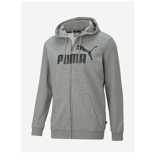 Толстовка PUMA Essentials Big Logo Full-Zip Men's Hoodie, размер XL, серый