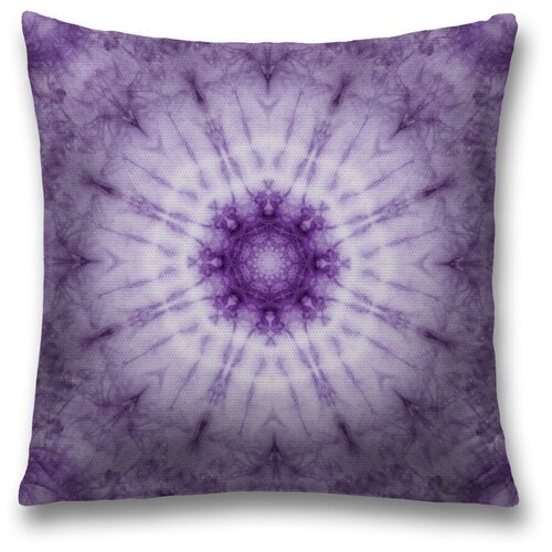 Наволочка декоративная на молнии, чехол на подушку JoyArty "Фиолетовые узоры" 45х45 см