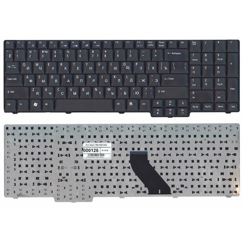 Клавиатура для ноутбука Acer TravelMate 7320 русская, черная матовая (короткий шлейф)