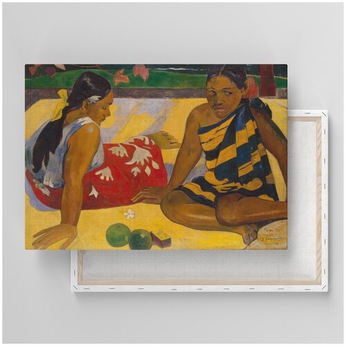Картина на холсте с подрамником / Paul Gauguin - Parau api / Гоген Поль - Две таитянки