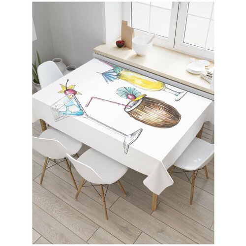 Скатерть прямоугольная JoyArty на кухонный стол "Для коктейльной вечеринки" из оксфорда, 180x145 см