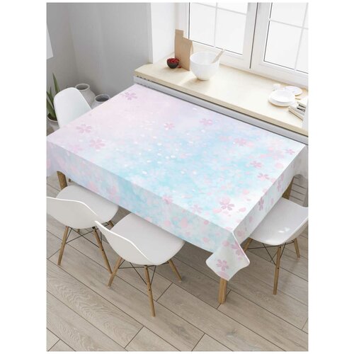 Скатерть прямоугольная JoyArty на кухонный стол "Цветочный дождь" из оксфорда, 120x145 см