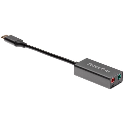 Внешняя звуковая карта USB TYPE C Telecom юсб тайп си переходник на Jack 3.5 джек с кабелем-амортизатором (TA313C)