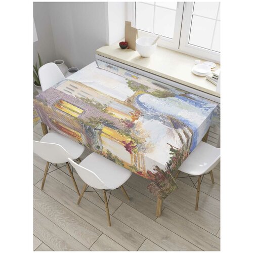 Скатерть прямоугольная JoyArty на кухонный стол "Венецианский дворик" из оксфорда, 120x145 см