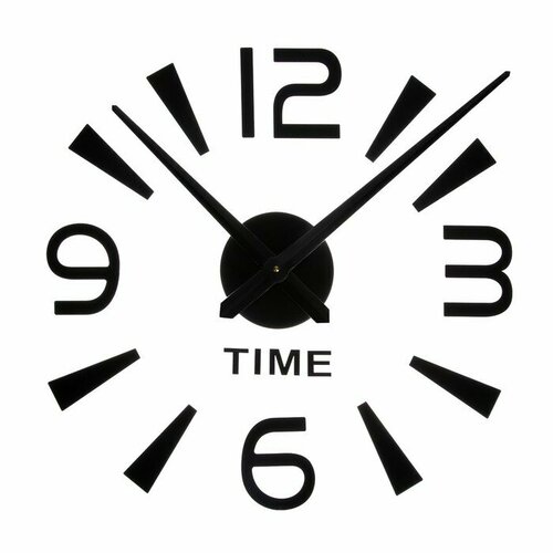 Часы-наклейка, серия: DIY, Кавалье, плавный ход, d-120 см, 1 АА, черные