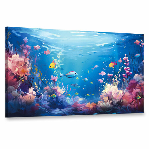 Интерьерная картина 100х60 "Игра цветов на море"