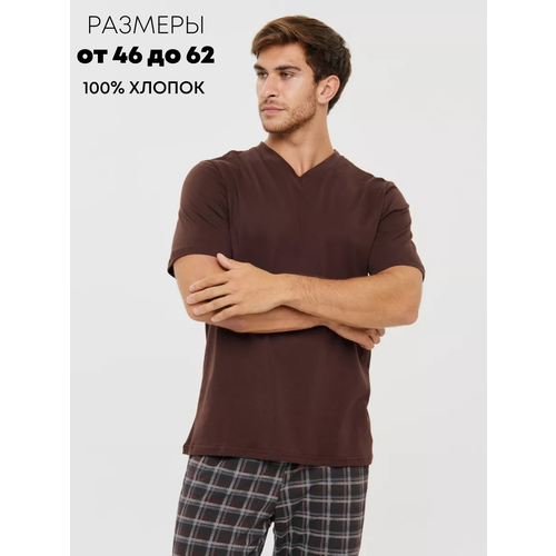Пижама  IHOMELUX, размер 54, коричневый