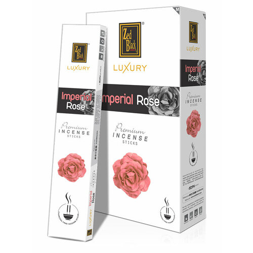 Luxury IMPERIAL ROSE Premium Incense Sticks, Zed Black (Лакшери королевская роза премиум благовония палочки, Зед Блэк), уп. 15 г.