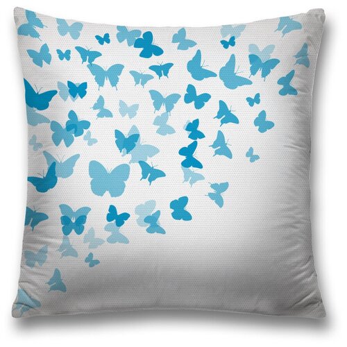 Наволочка декоративная на молнии, чехол на подушку JoyArty "Миграция бабочек" 45х45 см