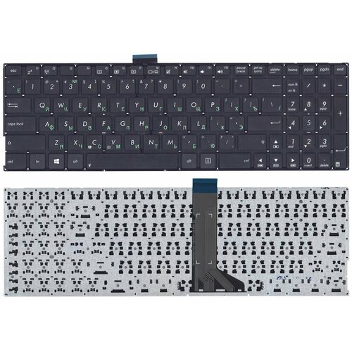 Клавиатура для ноутбука Asus VivoBook R512C, черная без рамки, плоский Enter (шлейф 11,5 см)