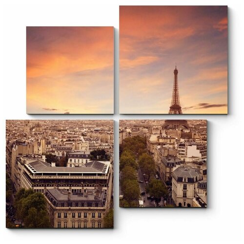 Модульная картина Прекрасный Париж с высоты 130x130