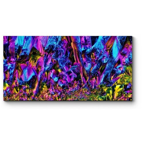 Модульная картина Уникальные цвета кристаллов 50x25