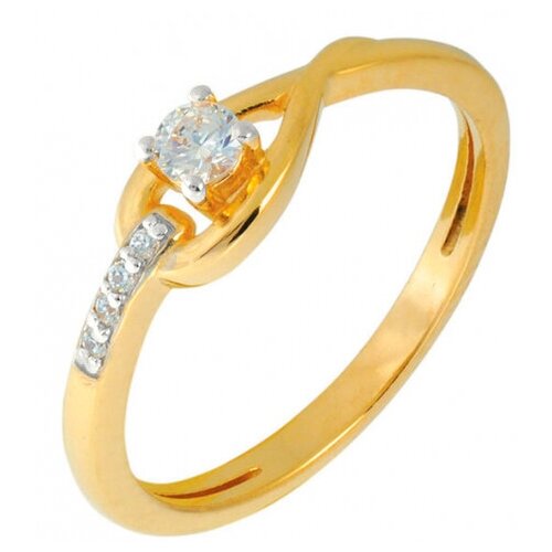 Кольцо Diamond Prime, красное, белое золото, 585 проба, бриллиант, размер 16.5, красный