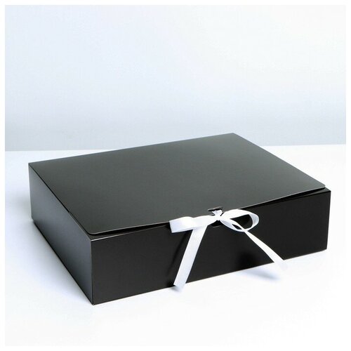 Коробка подарочная складная, упаковка, «Чёрная», 31 х 24.5 х 8 см, без ленты