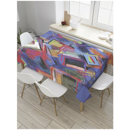 Скатерть прямоугольная JoyArty на кухонный стол "Абстракция геометрии" из оксфорда, 120x145 см
