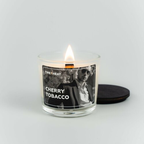 Ароматическая свеча в стакане | CHERRY TOBACCO | 80ml | Вишневый табак | TIME HEAT