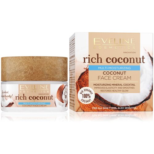 Eveline Cosmetics RICH COCONUT Интенсивно увлажняющий крем для лица для всех типов кожи 50 мл