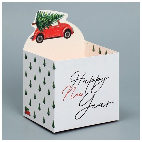 Коробка для мини-букетов «Happy New Year», 12 х 17 х 10 см 7829227