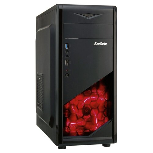 Корпус ExeGate Miditower EVO-8207 Black-Red Light EX281255RU