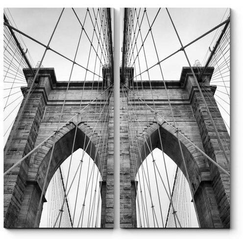 Модульная картина Строгость цвета, Бруклинский мост 50x50