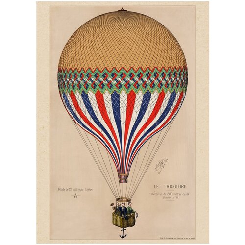 Постер / Плакат / Картина Французский воздушный шар 50х70 см в раме