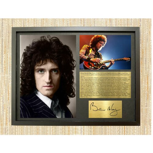Brian May Queen картина автограф в рамке