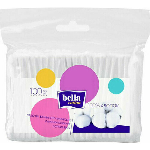 Ватные палочки Bella мягкая упаковка, 100шт, 12 упаковок
