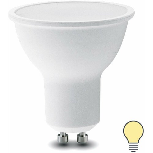 Комплект лампочек Lexman 10шт, GU10, 175-250 В, 6 Вт, спот матовая, 500 лм, теплый белый свет
