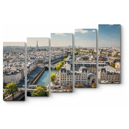 Модульная картина Пролетая над Парижем110x77