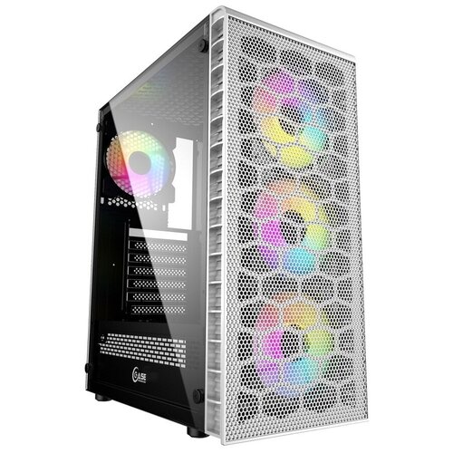 Корпус Powercase Mistral Z4С White, Tempered Glass, Mesh, 4x120mm 5-color LED fan, белый, ATX (CMIZ4CW-L4)