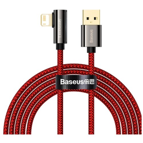 Кабель для айфона / lightning кабель / BASEUS USB - Lightning /2.4А, 2 метра , красный, угловой коннектор