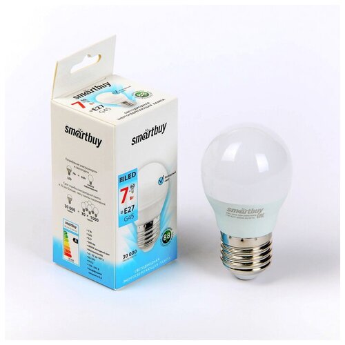Лампа cветодиодная Smartbuy, Е27, G45, 7 Вт, 4000 К, дневной белый свет