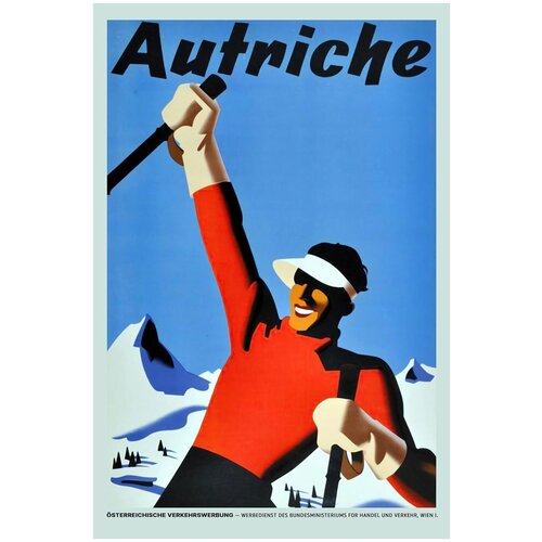 Постер / Плакат / Картина Винтажная реклама курортов Австрии 50х70 см в раме