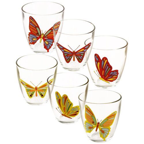 Набор стаканов низких NaturePan "Бабочки" 6шт, 285мл.