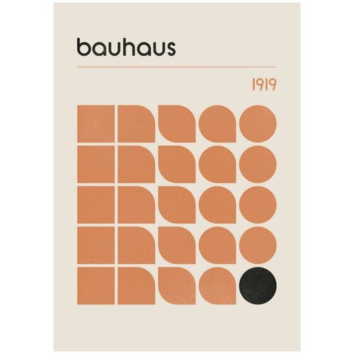 Постер / Плакат / Картина Баухаус - Оранжевые фигуры 40х50 см в подарочном тубусе