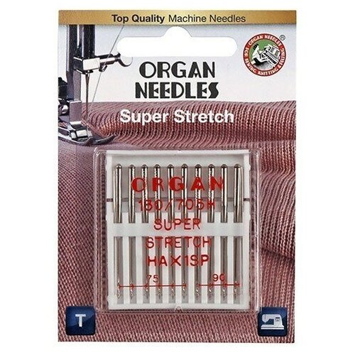 Игла/иглы Organ Super Stretch 75-90, серебристый , 10 шт.