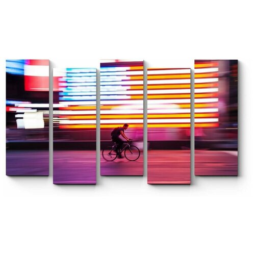 Модульная картина Велосипедист в движении140x81