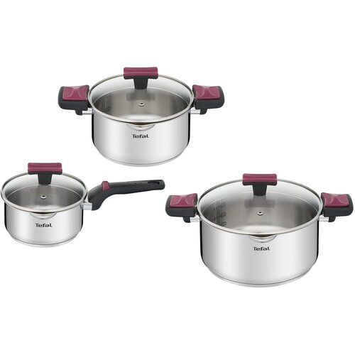 Набор кастрюль Tefal Cook&Clip G723S674 6 пр. серебристый 6 4.75 кг