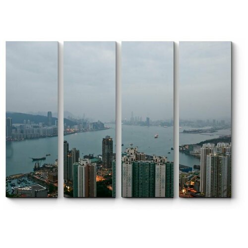 Модульная картина Пробуждающийся Гонконг70x53