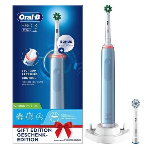  Электрическая зубная щетка Oral-B Pro 3 3770, голубой