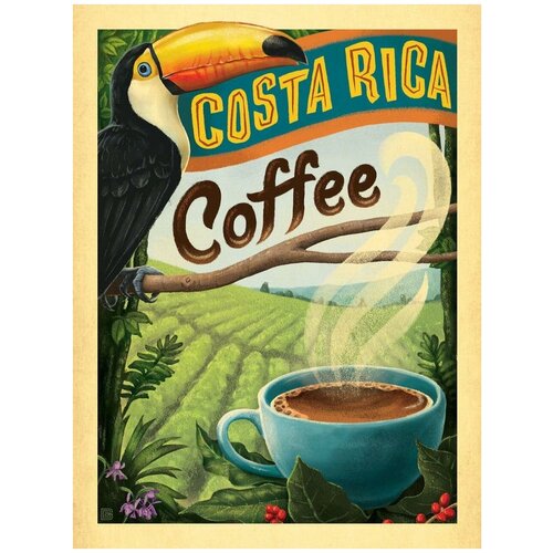 Постер / Плакат / Картина Рекламный плакат - Кофе Costa Rica Coffee 40х50 см в подарочном тубусе