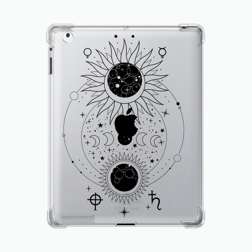 Противоударный силиконовый чехол для планшета Apple iPad 2/3/4 Звездная карта таро черный