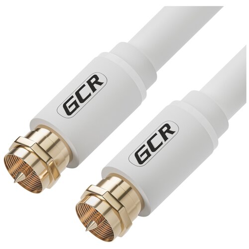 Кабель GCR мale F81 / мale F81, резьба GCR-CTV1, 10 м, 1 шт., белый