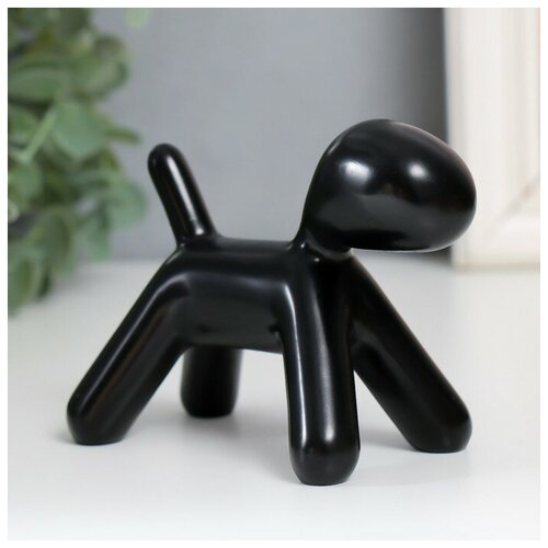 Сувенир полистоун "Собака" чёрный 10х7,8х5,4 см
