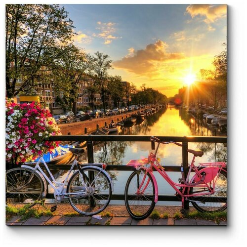 Модульная картина Прекрасный закат в Амстердаме 20x20
