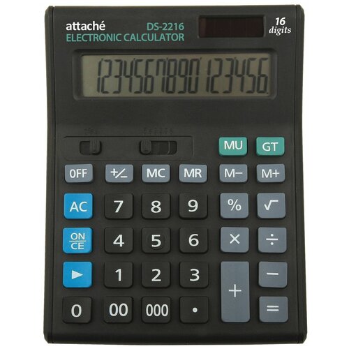 Калькулятор настольный Attache Economy, 16-разрядный, черный