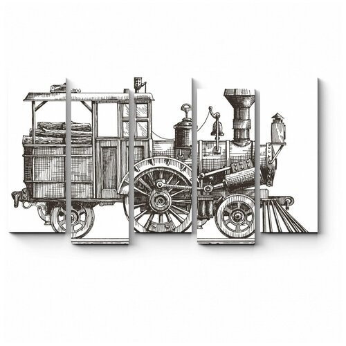 Модульная картина Старинный поезд 160x92
